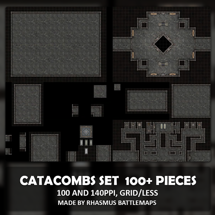 3D Printable Catacombs Set - Make your own Catacomb Map by Rhasmus Battlemaps